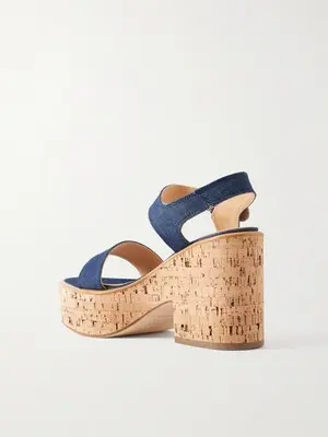 Gabriela Hearst Sardis Denim Platform Sandals - Blue
