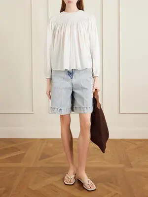 EMME PARSONS Meta Suede Thong Sandals - Neutrals