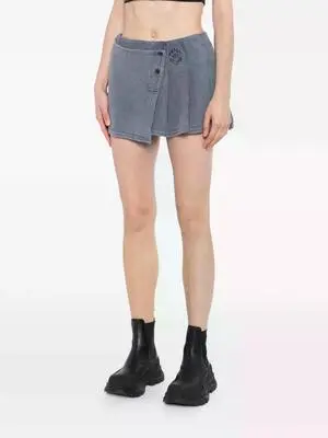 Alexander Wang Pleated Wrap Mini Skirt - Blue