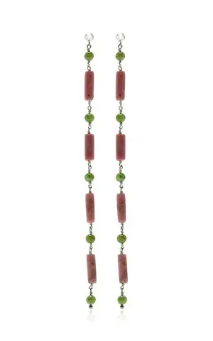 Le Sundial La Isla Jackie Jade And Rhodonite Earrings
