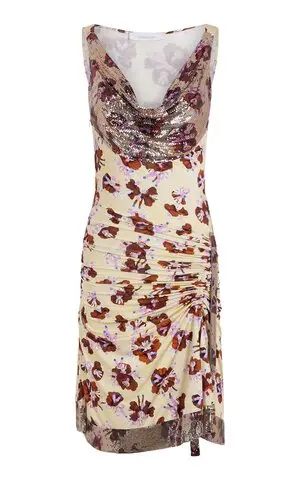Rabanne Embellished Mesh Mini Dress - Floral
