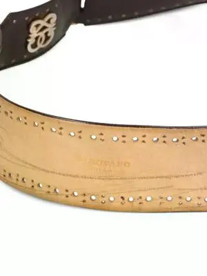 PIROVANO VINTAGE Pierced Leather Belt - Brown