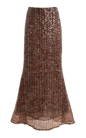 SIRAPOP Lindsay Crochet Sequin Maxi Skirt