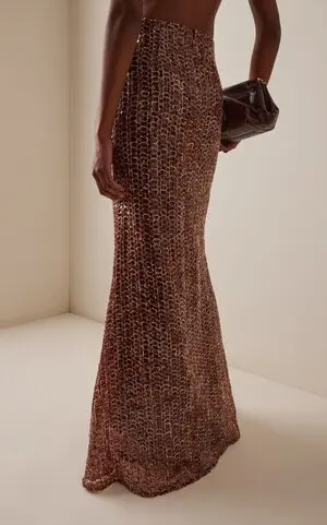 SIRAPOP Lindsay Crochet Sequin Maxi Skirt