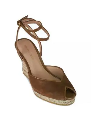 Veronica Beard Pasina Suede Wedge Espadrilles - Brown