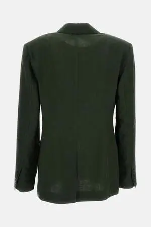 Max Mara Single-breasted Linen Jacket - Green