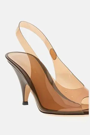 GIANVITO ROSSI Open-toe Slingback Pumps - Marrone
