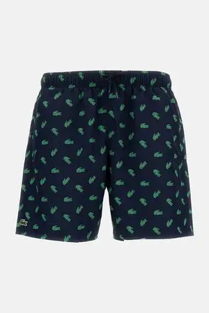 Lacoste Patterned Swim Shorts - Blue