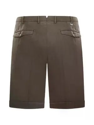 PT TORINO Pleated Turn-up Shorts - Brown
