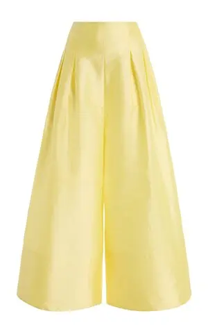 Chan Luu La Isla Taffeta Wide-leg Pants - Yellow