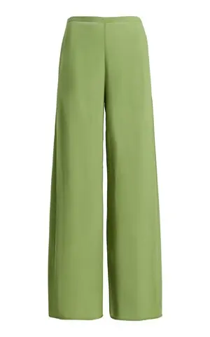 Posse La Isla Jane Crepe Wide Leg Pants - Olive