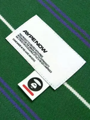AAPE BY *A BATHING APE Moonface-patch Striped Polo Shirt