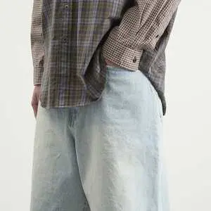 BEAMS Damage Denim Shorts - Ice Wash