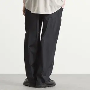 DANTON Pleated Tuck Pants In Nylon - Black