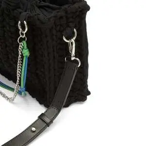 CHARLES JEFFREY Apple Charm Bucket Bag - Black