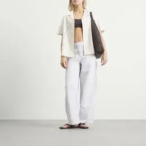 DUNST Hand-drawing Open Collared Shirt - Capri Ocean
