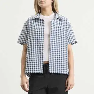 DUNST Holiday Checked Shirt - Navy Check