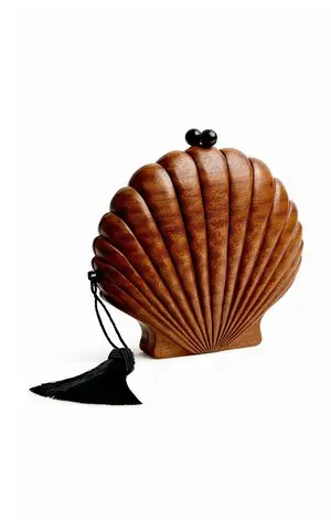 Emm Kuo La Isla Sirenuse Hand-carved Wooden Clutch