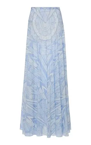 EMILIO PUCCI Pucci Printed Cotton Muslin Maxi Skirt
