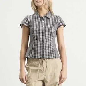 DUNST Checked Cotton Blouse