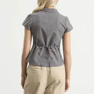 DUNST Checked Cotton Blouse