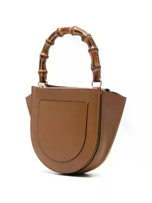 WANDLER Mini Hortensia Bamboo-handle Tote Bag - Brown