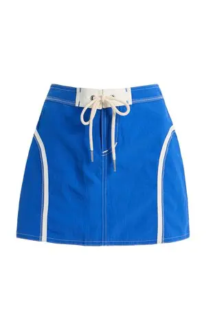 MADE SOME Nylon Mini Skirt With Drawstring Waist - Blue