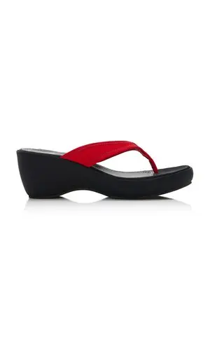 Staud Remy Thong Wedge Sandals - Black