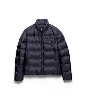 Prada Medium-weight Re-nylon Down Jacket - Blue