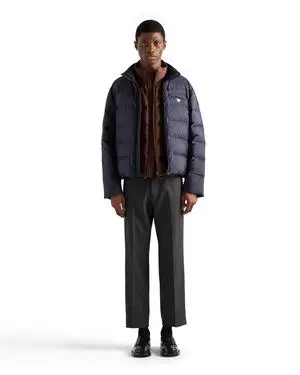 Prada Medium-weight Re-nylon Down Jacket - Blue