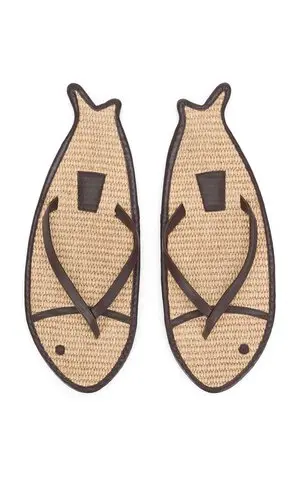 Staud Fish Flop Leather Flip Flops