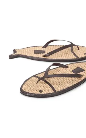 Staud Fish Flop Leather Flip Flops