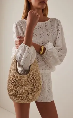 Emm Kuo Pinet Mini Raffia Tote Bag