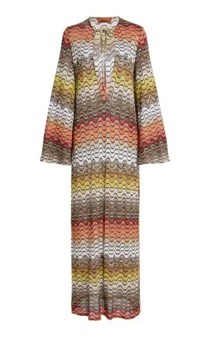 Missoni Knit Maxi Coverup Dress - Orange