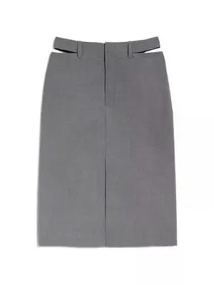 JIL SANDER Cut-out Slit Midi Skirt - Grey