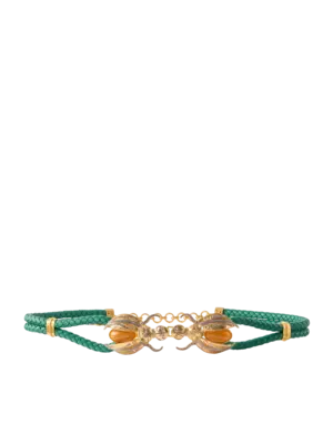 SONIA PETROFF Scarab Leather Belt - Green