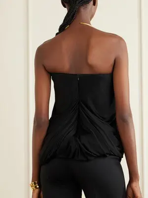ILKYAZ OZEL Olivienne Draped Satin Bustier Top
