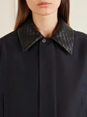 Bottega Veneta Intrecciato Leather-trimmed Canvas Jacket