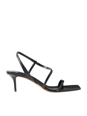 EMME PARSONS Delicat Lizard-effect Leather Sandals - Black