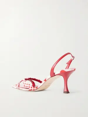 JIMMY CHOO Elsy 70 Leather-trimmed Slingback Sandals