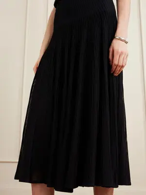 Ralph Lauren Celia Ribbed-knit Midi Skirt