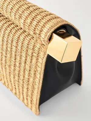 Jacquemus La Plage Leather-trimmed Raffia-effect Clutch - Neutrals