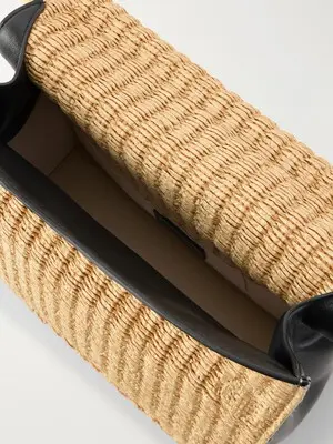 Jacquemus La Plage Leather-trimmed Raffia-effect Clutch - Neutrals