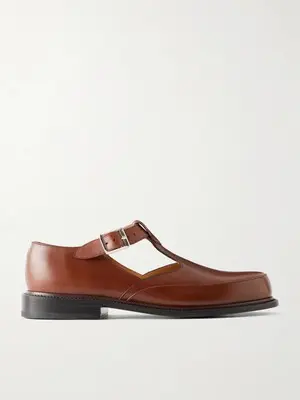 J.M. WESTON Salomé Leather Mary Jane Sandals - Brown