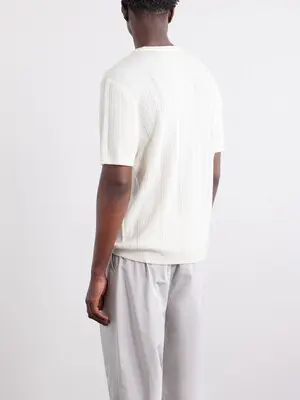 Aimé Leon Dore Striped Pointelle-knit Merino Wool T-shirt