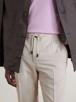 SLOWEAR Straight-leg Virgin Wool, Silk And Linen-blend Trousers