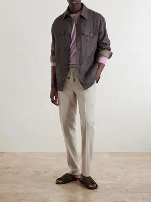 SLOWEAR Straight-leg Virgin Wool, Silk And Linen-blend Trousers