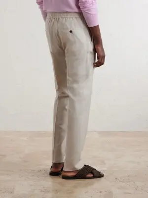 SLOWEAR Straight-leg Virgin Wool, Silk And Linen-blend Trousers