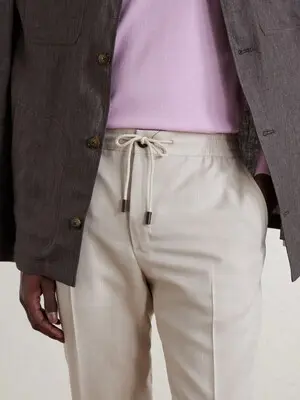 SLOWEAR Straight-leg Virgin Wool, Silk And Linen-blend Trousers