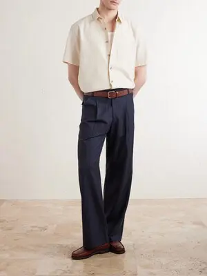 Aimé Leon Dore Cropped Cotton-seersucker Shirt
